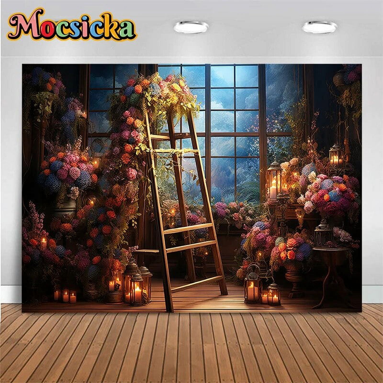 Indoor Home Flower Backdrop Photography Night Spring Easter Baby Shower ...