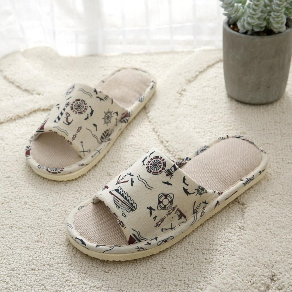 Indoor Home Garden Household Linen Slippers for Men and Women - Walmart.com