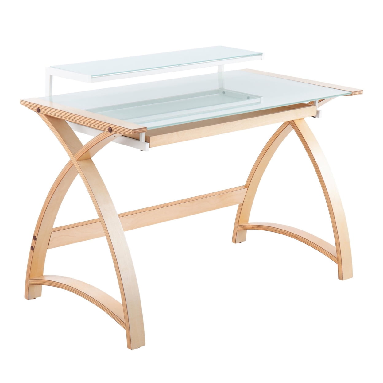 Indoor Home Office Furniture Bentley Mid-Century Modern Office Desk In ...