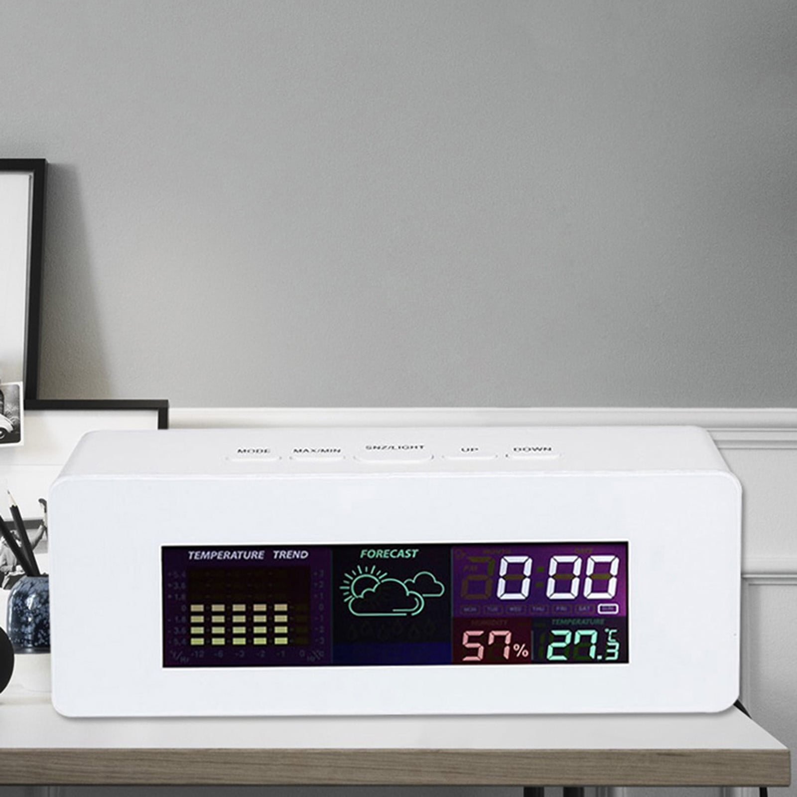 Indoor Hygrometer Thermometer with Alarm Clock - Large LED Screen ...