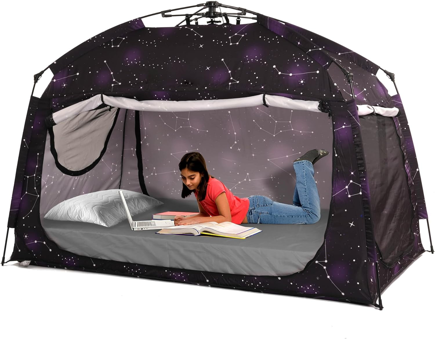 Indoor Instant Privacy Bed Tent for Sleeping,Quick Set-up Bed Canopies ...