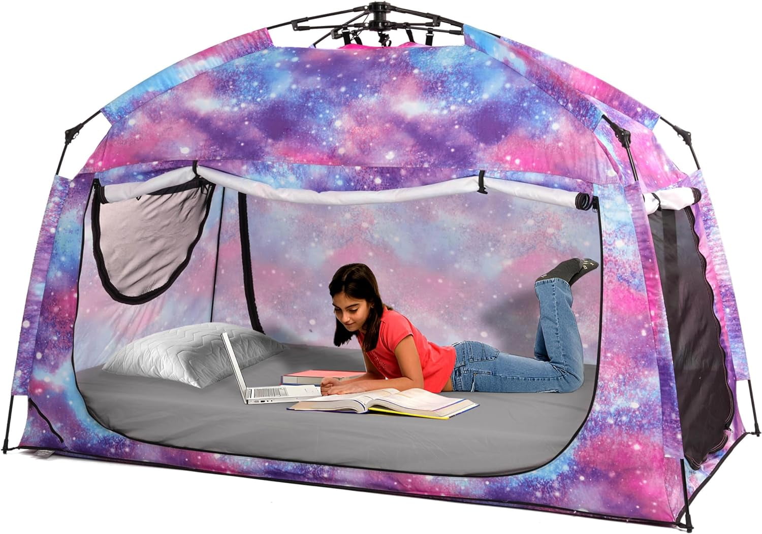 Indoor Instant Privacy Bed Tent for Sleeping,Quick Set-up Bed Canopies ...