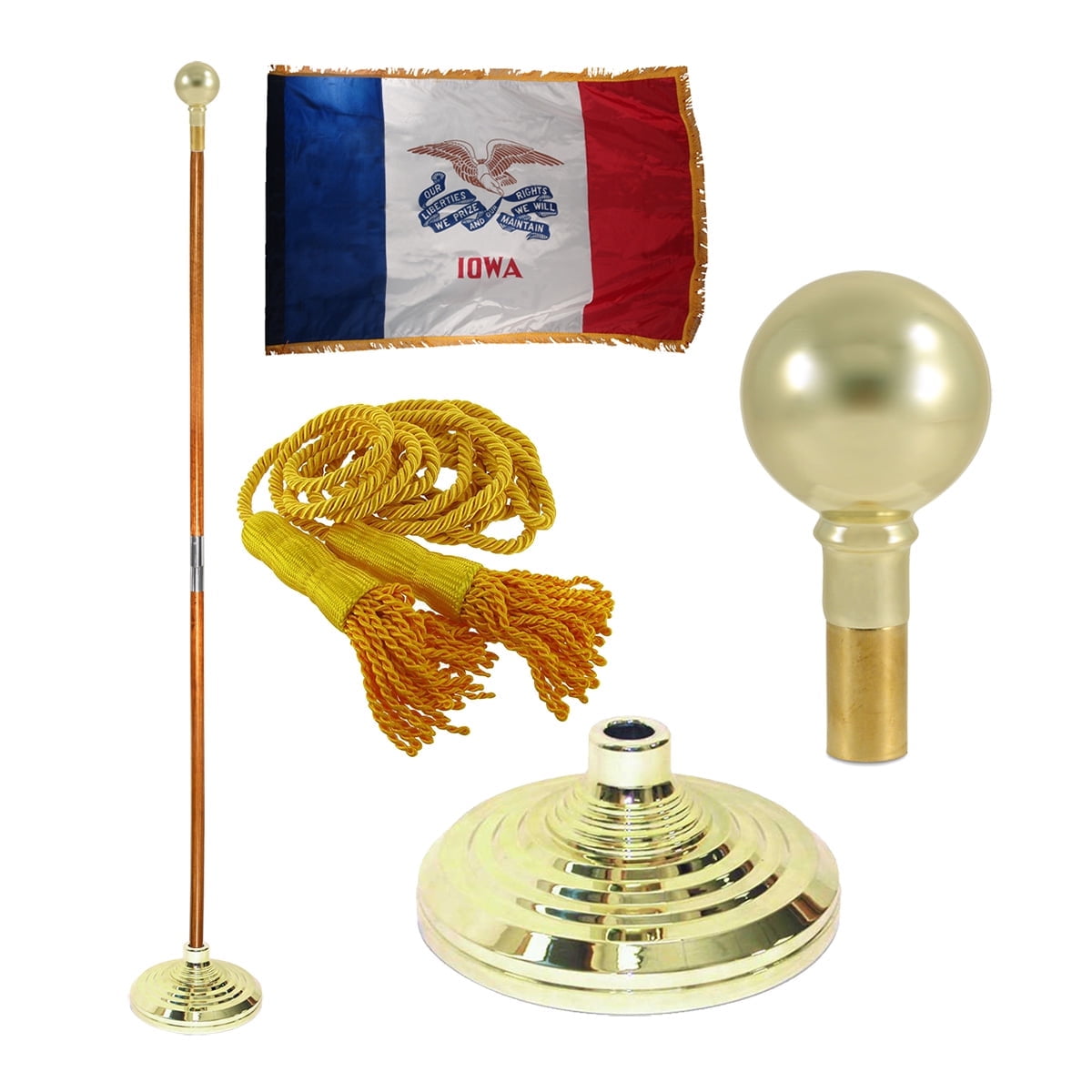 Indoor Iowa State Flag Kit - 8ft Pole - Parade Ball - Walmart.com