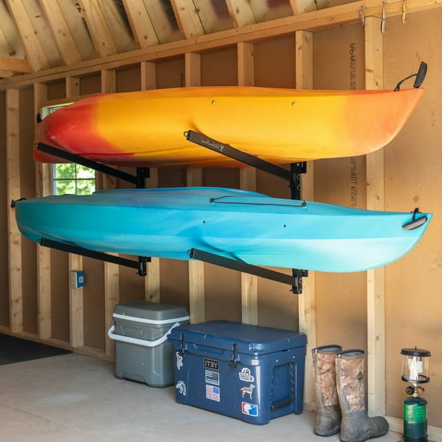 Indoor Kayak Storage Rack | 2 Level Adjustable Wall Mount - Walmart.com