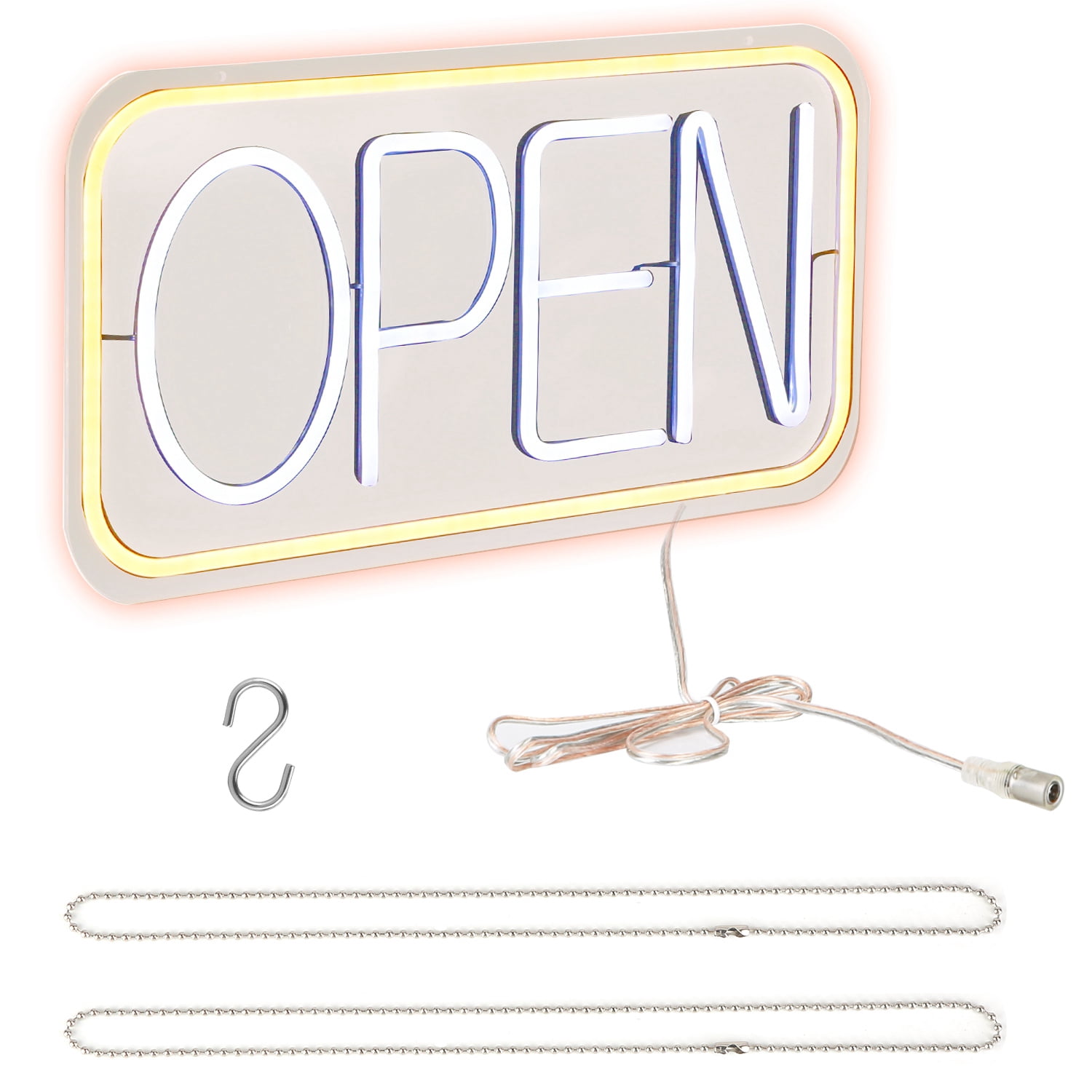 Indoor LED Neon Open Sign Light TeqHome 16.5x9.1in Open Sign for ...