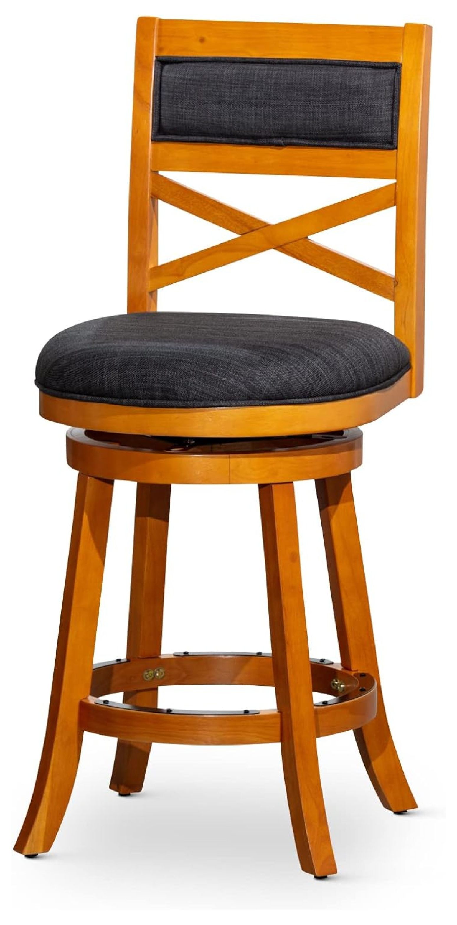 Indoor Living Meeker X Back Fabric Swivel Stool, 24” Counter Height ...