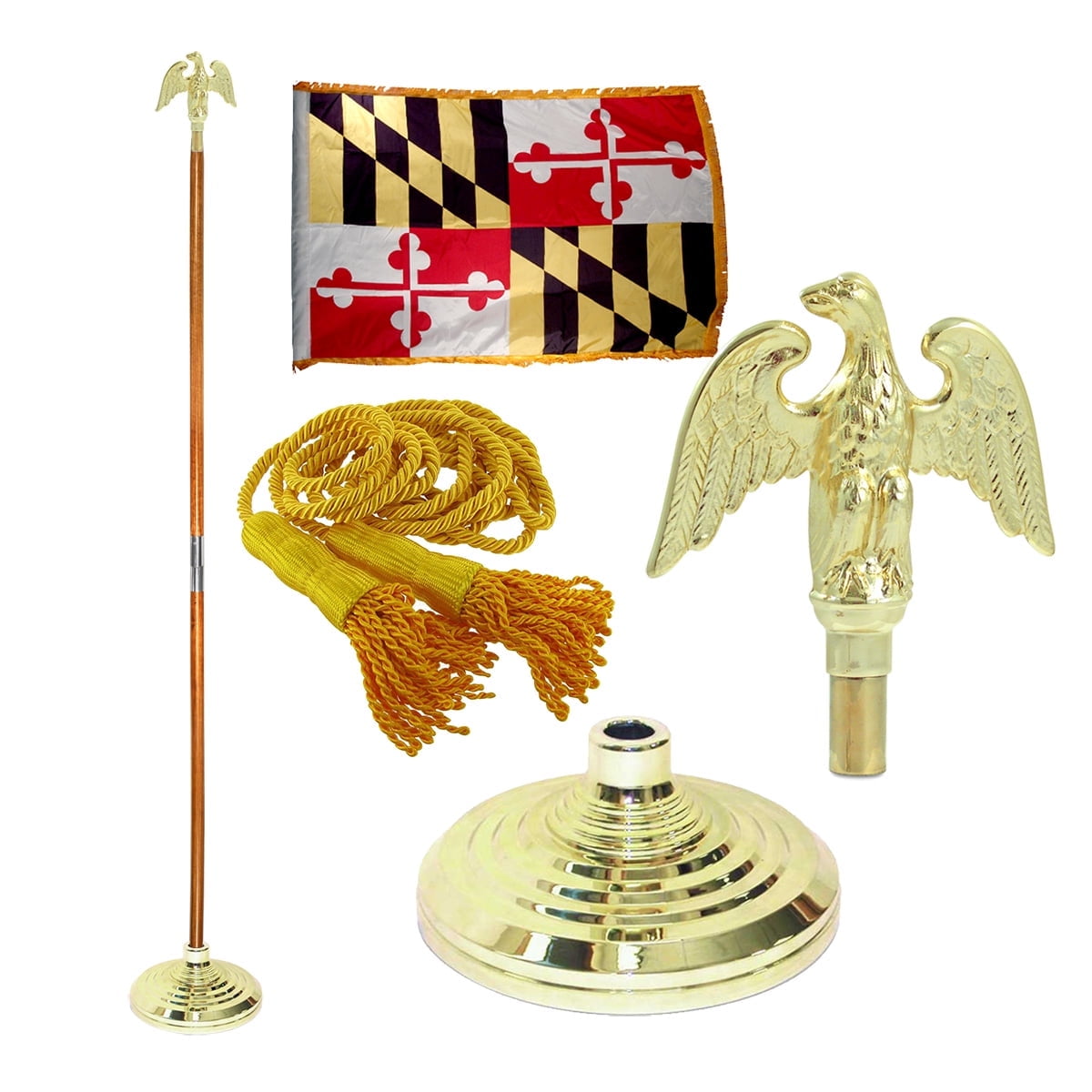 Walmart Indoor Maryland State Flag Kit - 8ft Nylon Pole with Metal ...