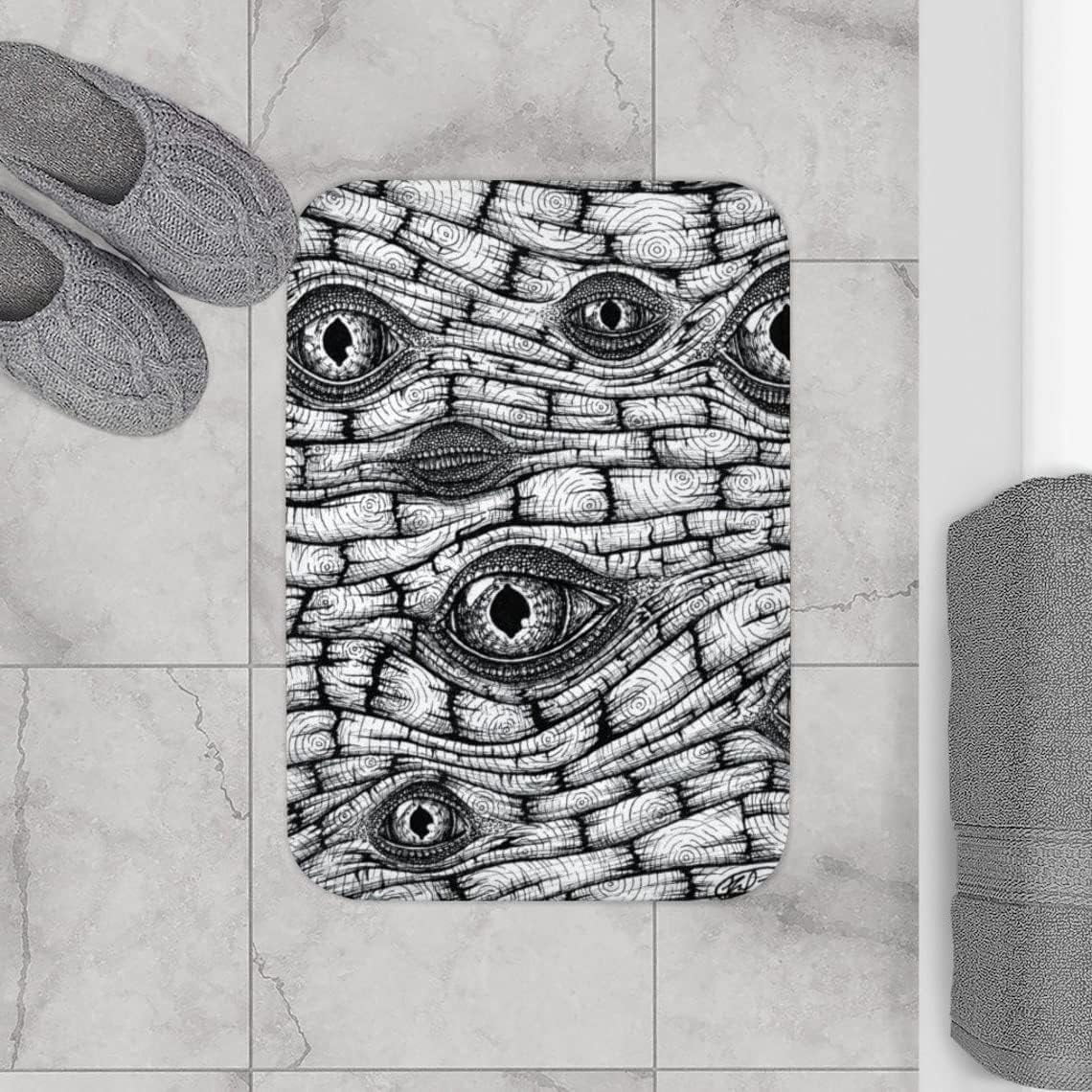 Indoor Mat for Back Door Alien Eye Spooky SciFi Lizard Eye Bathroom ...