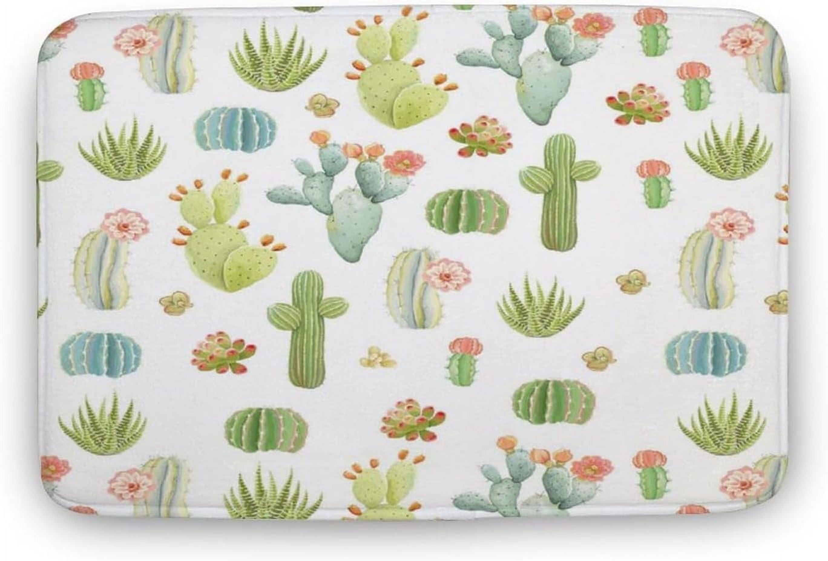 Indoor Mat Cute Kitchen Carpets Plush Green Cactus Plants Indoor Camper ...