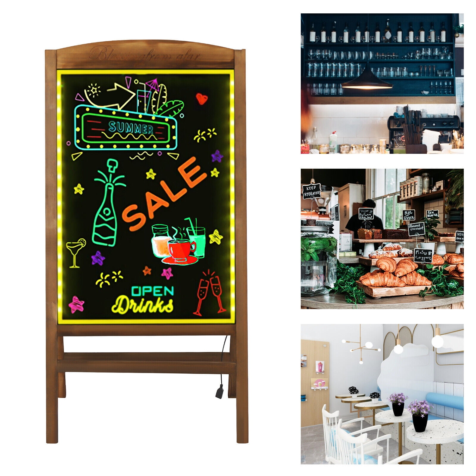 Indoor Messsage Board Sidewalk Wedding Sign Outdoor LED Chalkboard LED ...
