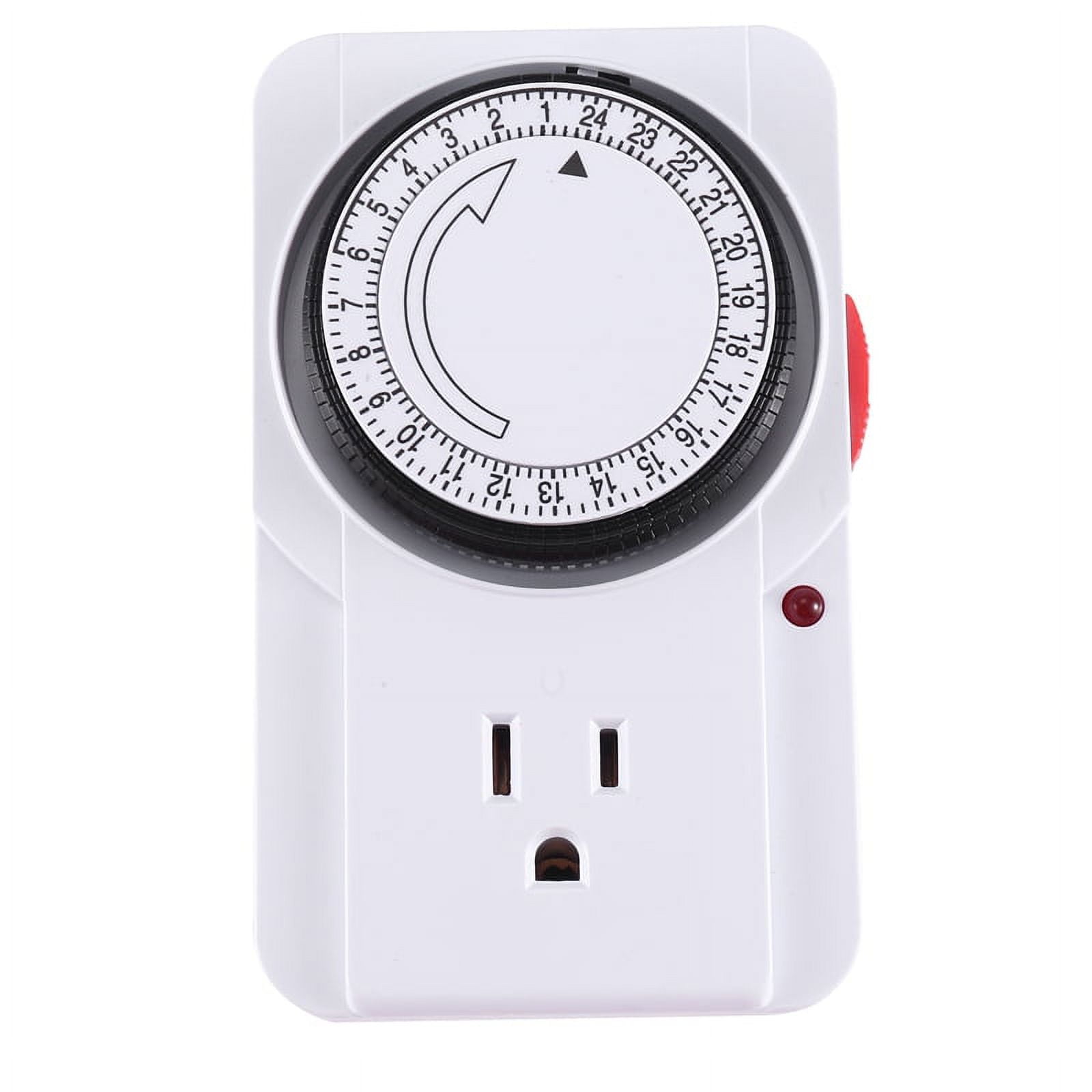 Indoor Mini 15Min-24Hour 22A Mechanical Outlet Timer, 3-, US Plug ...