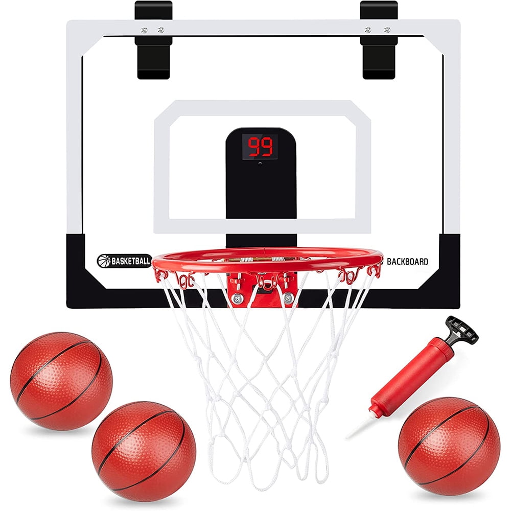 Indoor Mini Basketball Hoop with Electronic Scoreboard - Over The Door ...