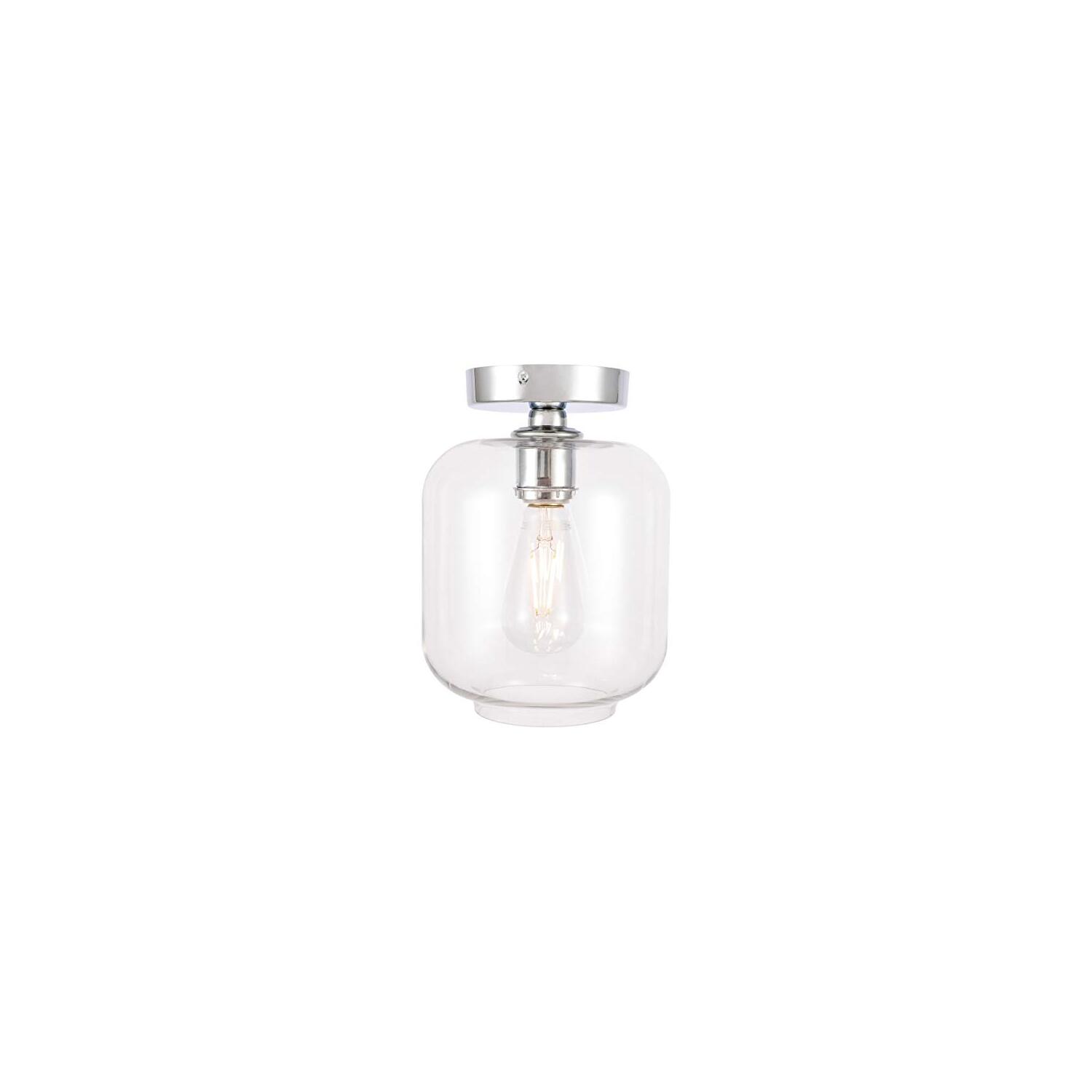 Indoor Modern Home Decor Bright Collier 1 Light Chrome And Clear Glass ...