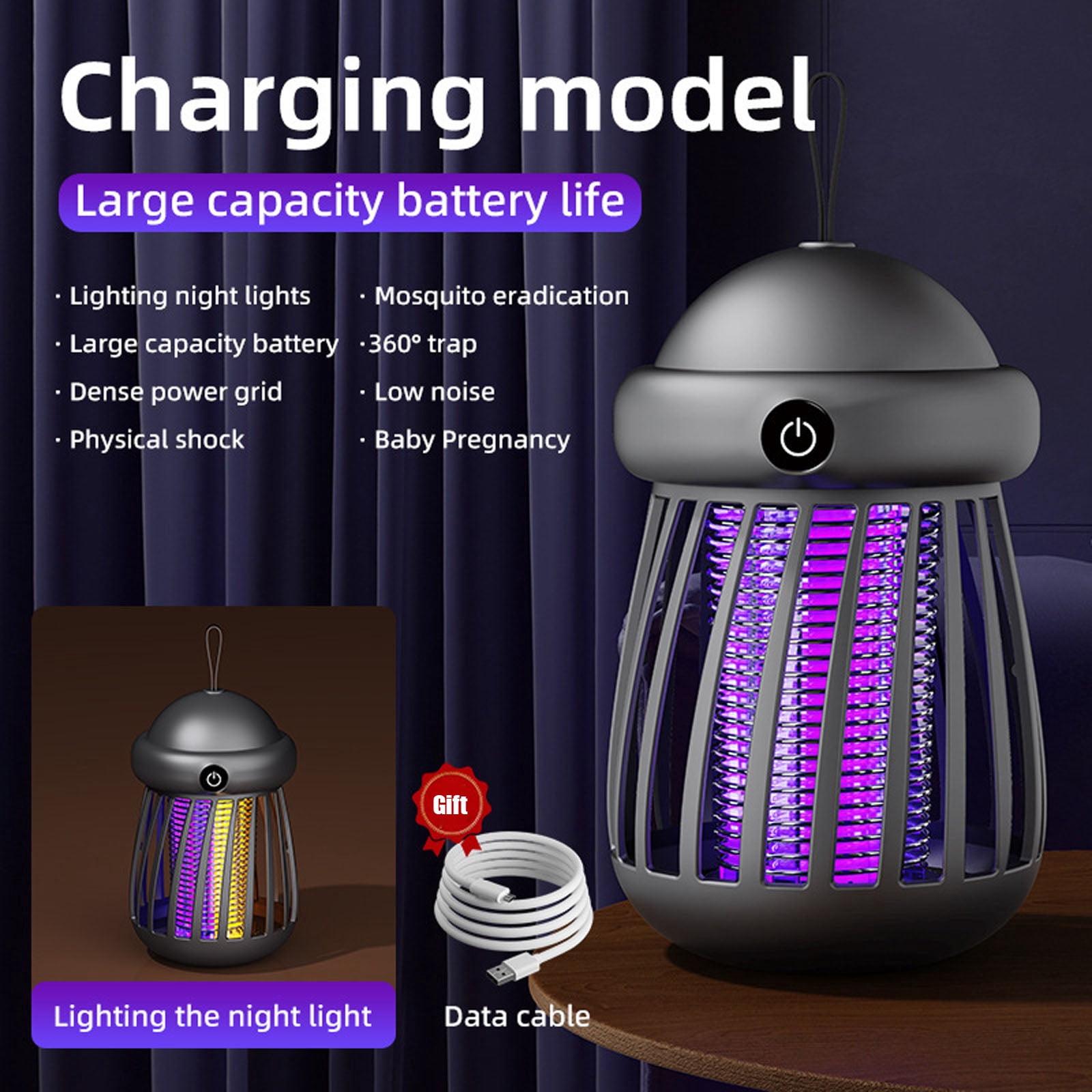 Indoor Mosquito Killer, Electric Bug Zapper With Purple Light ...