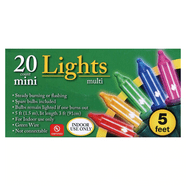 Set of 100 Multi-Color Mini Christmas Lights 2.5" Spacing - Green Wire ...