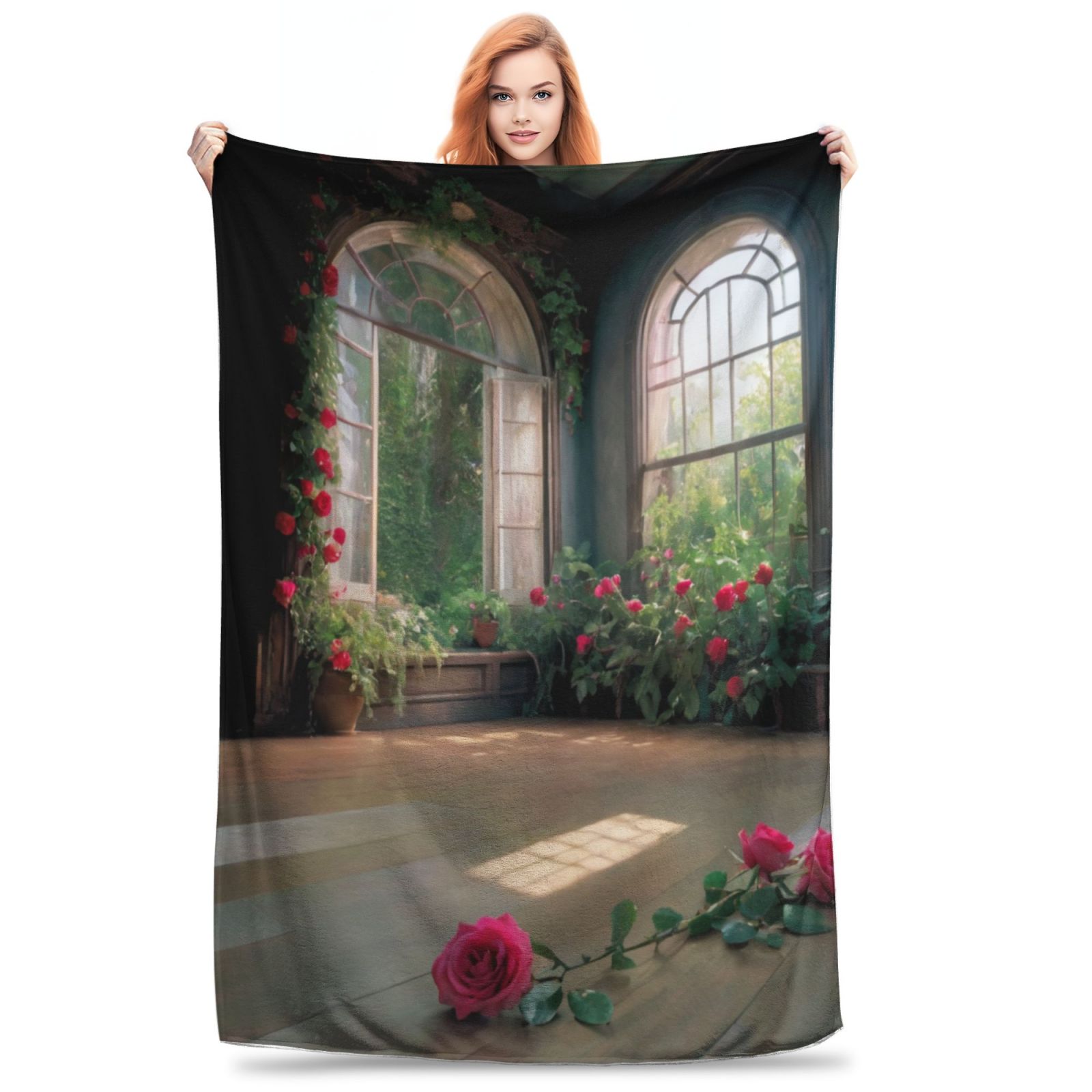 Indoor Oasis: Window and Garden Flannel blanket lightweight and ...