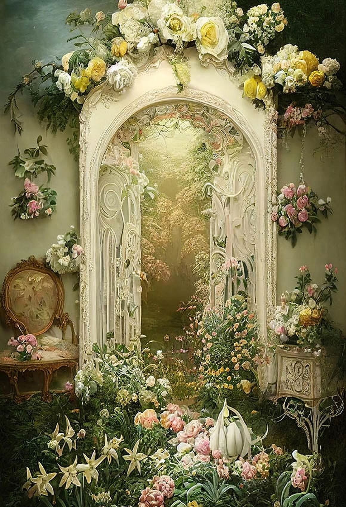 Indoor Oil Painting Flowers Window Kid Birthday Wedding Art Portrait r ...