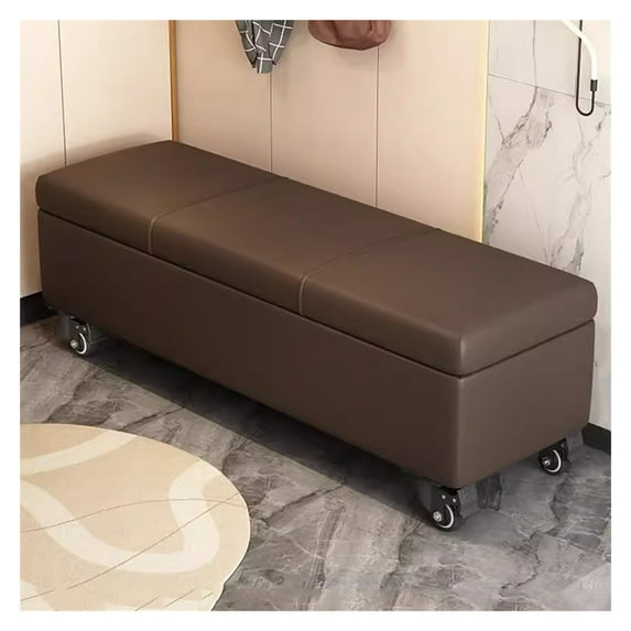Indoor Ottoman Rectangular Storage Bench with Hinge Lid for Entryway ...