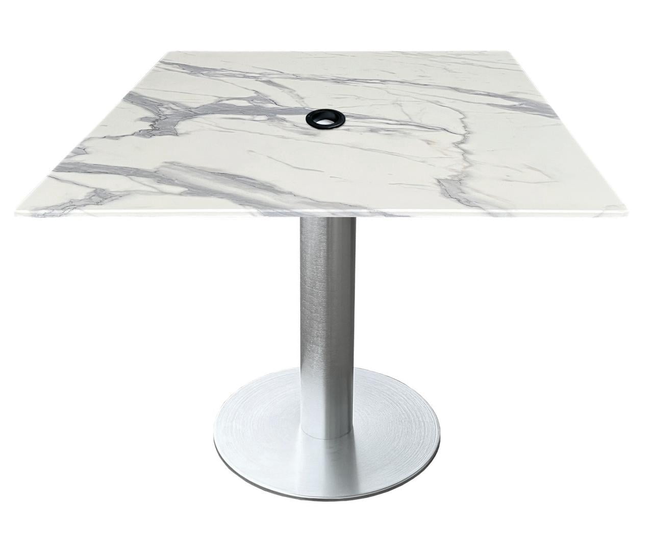 Indoor/Outdoor 30" Tall OD219 Brushed Aluminum Table Base with 18 ...