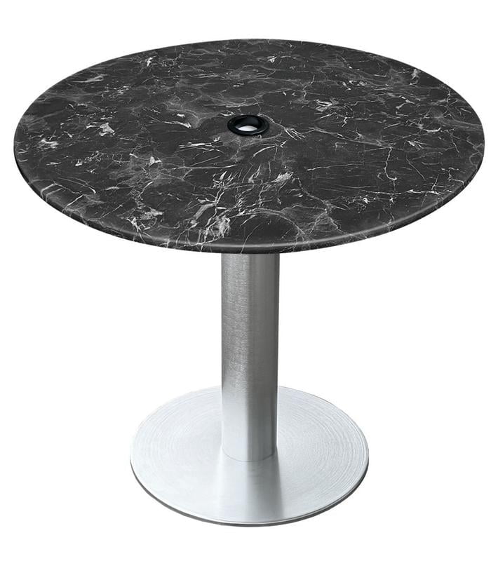 Indoor/Outdoor 30" Tall OD219 Brushed Aluminum Table Base with 18 ...