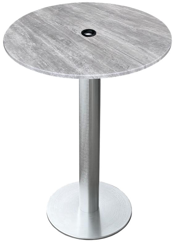 Indoor/Outdoor 36" Tall OD219 Brushed Aluminum Table Base with 18 ...