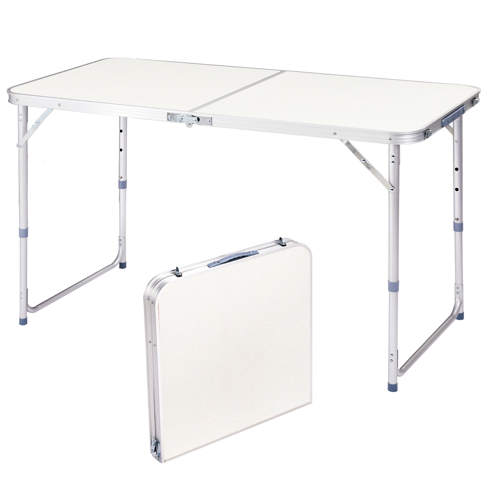 Indoor/Outdoor 4FT Dining Portable Plastic Folding Table with Handle ...