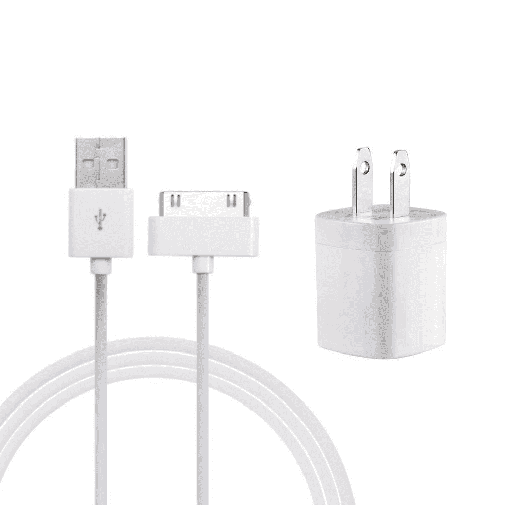Apple 6ft 30-Pin USB Cable with Wall Charger for iPhone 4 4S 3GS, iPad ...