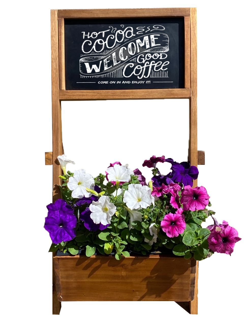 Indoor Outdoor Acacia Wooden Planter Box - Decorative Chalkboard ...