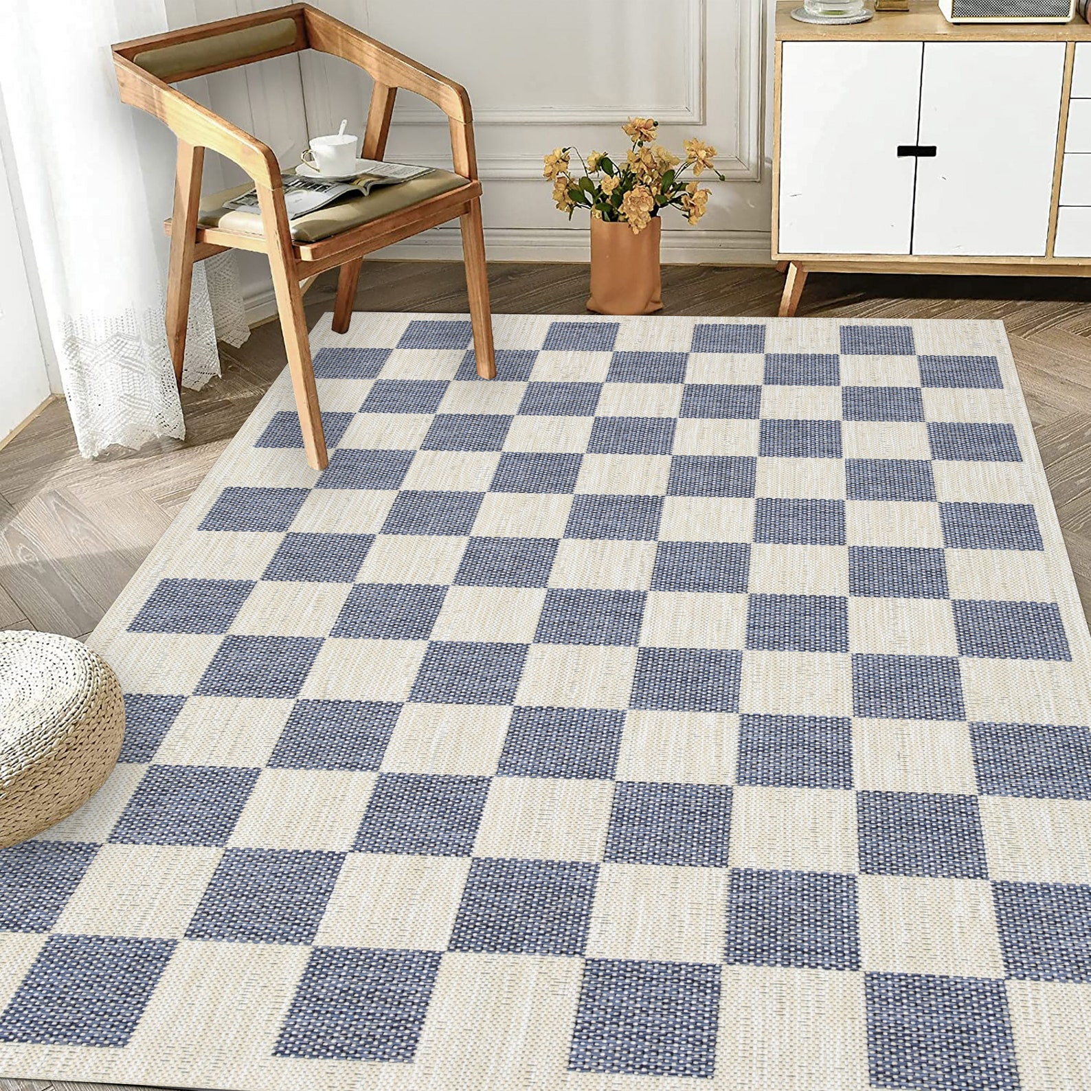 Indoor/Outdoor Area Rug/ Runner/ Doormat- Black&Ivory & Natural&Ivory ...