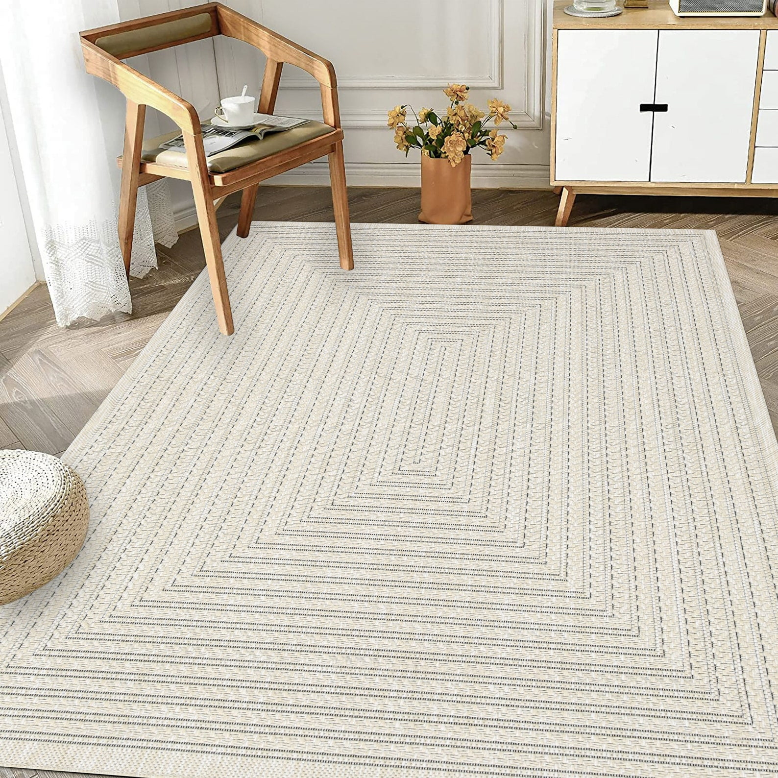 Indoor/Outdoor Area Rug/ Runner/ Doormat-Black & Jut & Red & Ivory ...