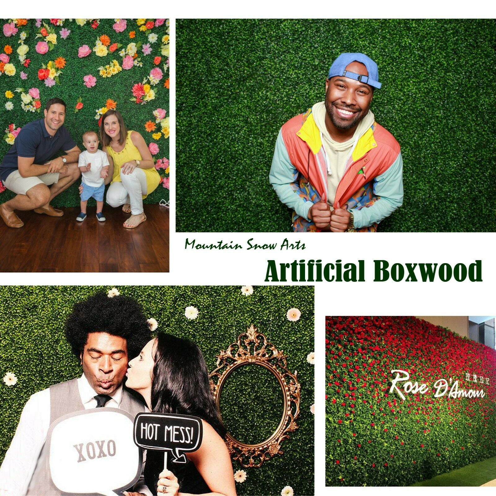 Indoor/Outdoor Artificial Hedge Artificial Plant Great Boxwood Ivy ...