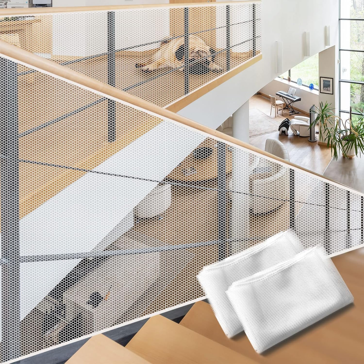 Indoor Outdoor Baby Safety Stair Railing Net Baby Proofing Stair ...