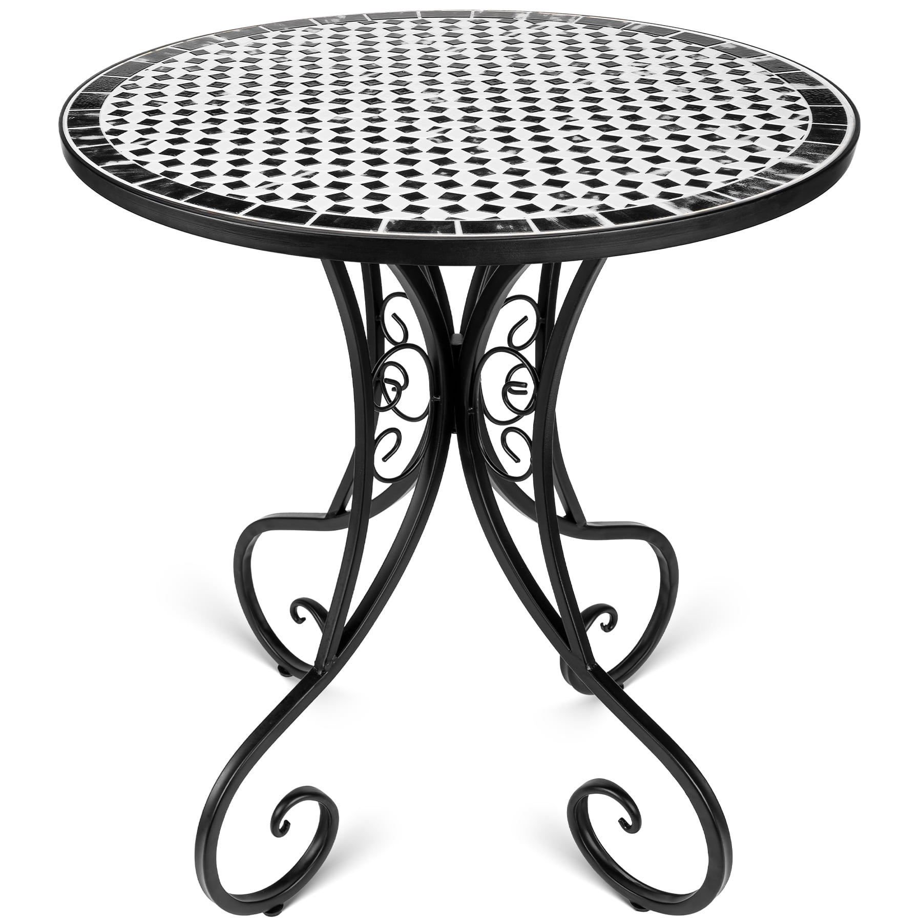 Indoor/Outdoor Bistro Tables, 24" Round Mosaic Coffee Table for Outside ...