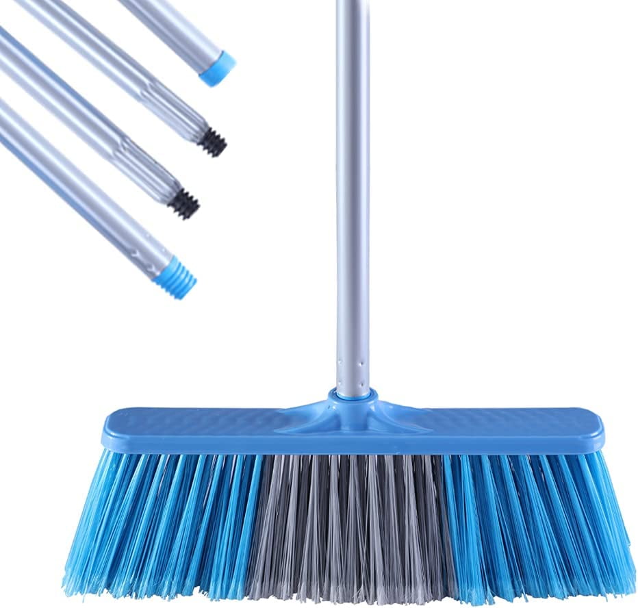 Indoor Outdoor Broom with Long Handle, 53" Angle Brooms for Floor ...