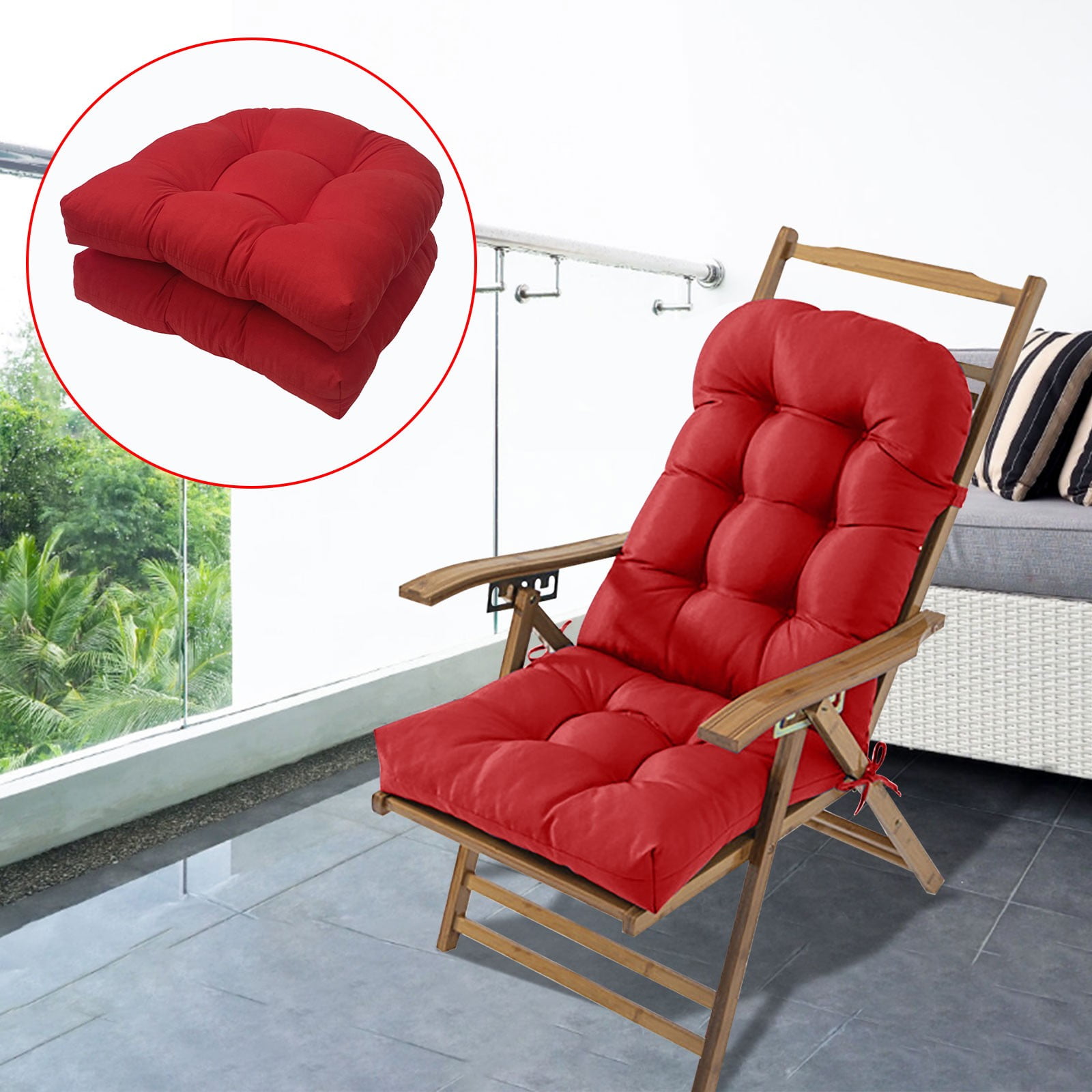 Indoor Outdoor Chair Cushion, Garden High Back Chair Cushions, Lounger ...