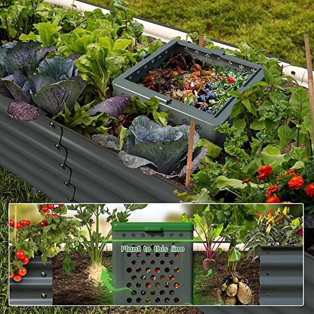 Indoor Outdoor Compost Bins Set 1 Gallon Kitchen Compost Bin Countertop ...