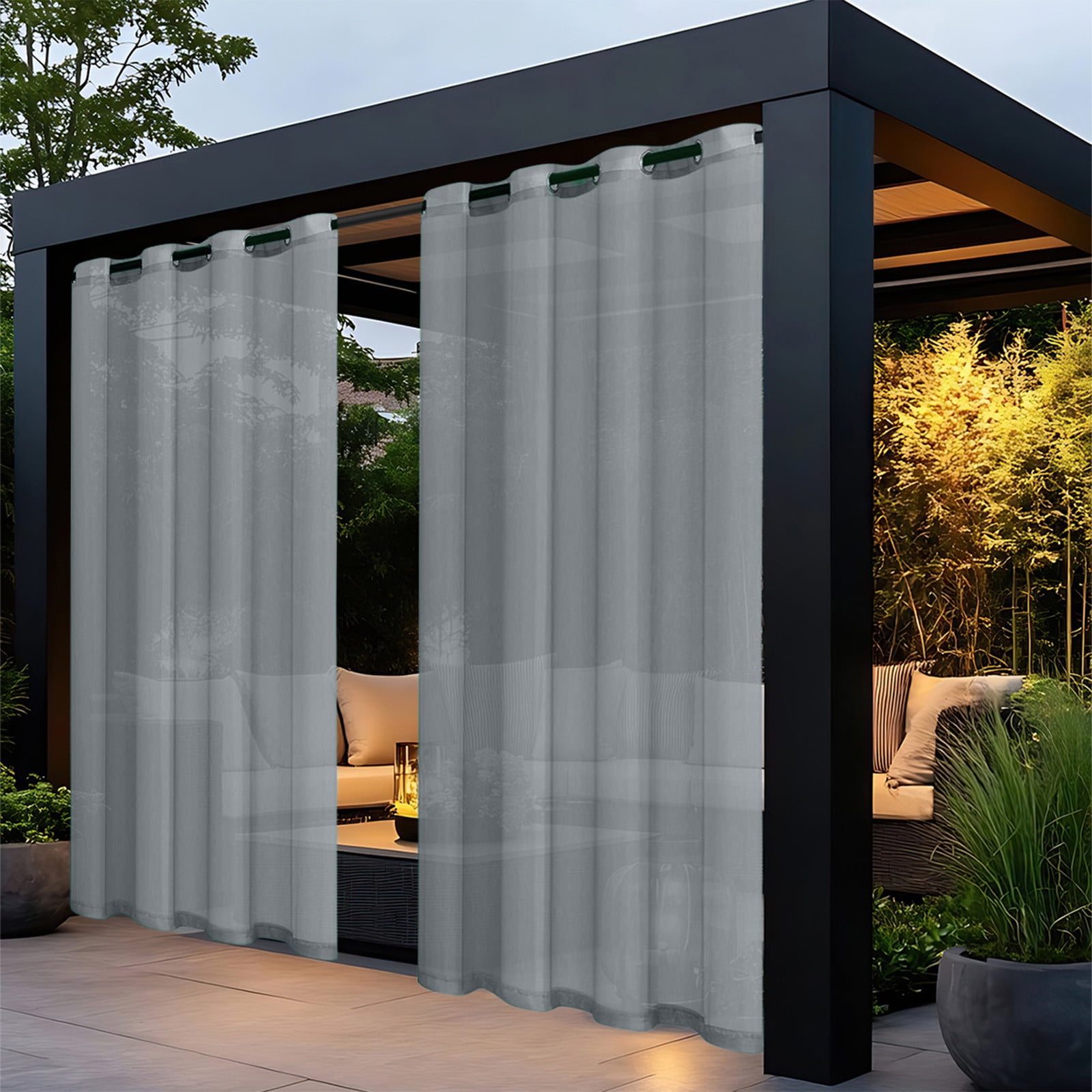 Indoor Outdoor Curtains for Patio-Privacy Sun Blocking Grommet Curtain ...