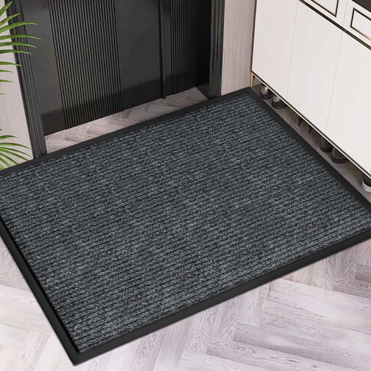 Indoor Outdoor Door Mat | 30" x 18" Dark Gray Heavy Duty Entrance Mat ...