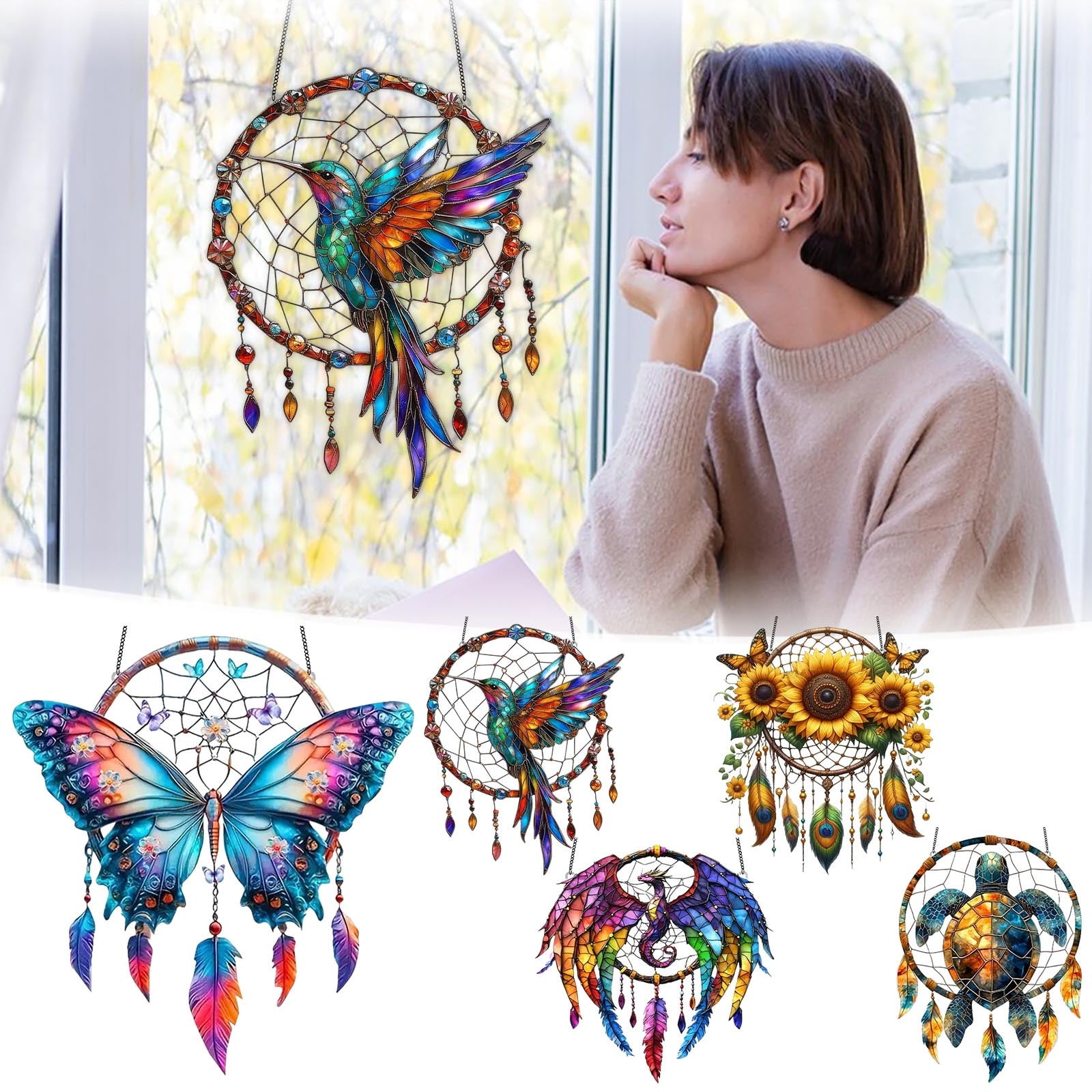 Indoor/Outdoor Dreamcatcher Series Light Catcher - Acrylic Material ...