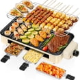 Indoor Outdoor Electric Grill 1200W Smokeless Non Stick Removable Pan ...