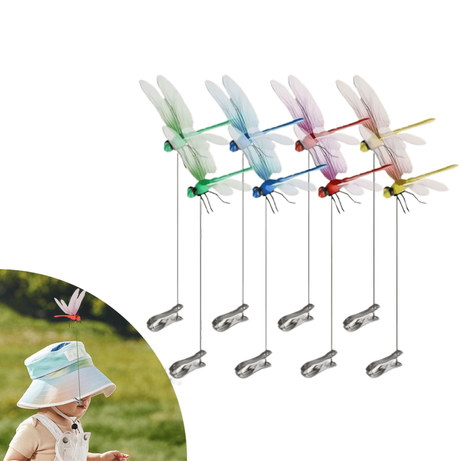 Indoor & Outdoor Fake Dragonfly Rod Clip, Dragonfly Clip Bug Repellent ...