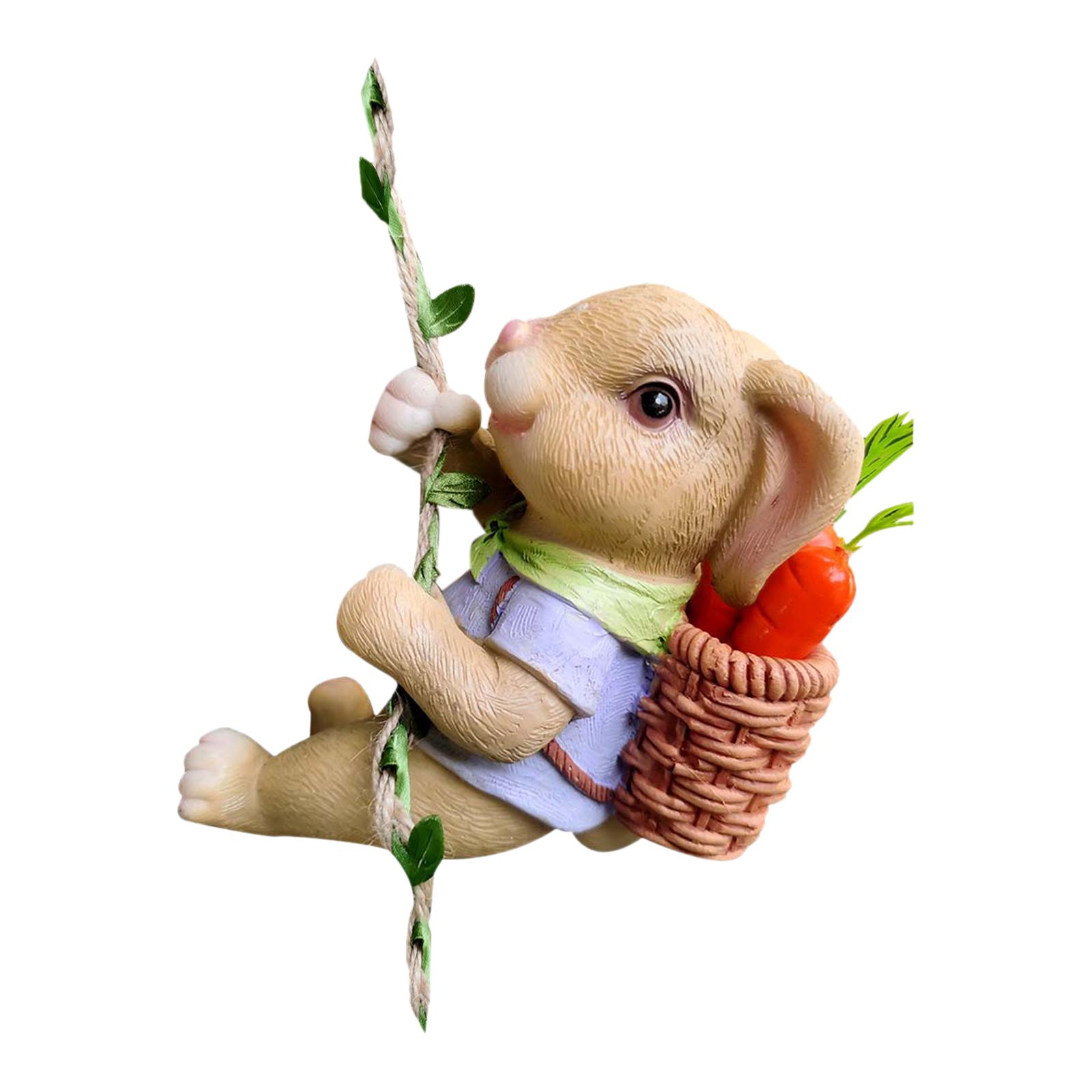Indoor Outdoor Figurines Cute Climbing Bunny Statues for Wedding Fence ...