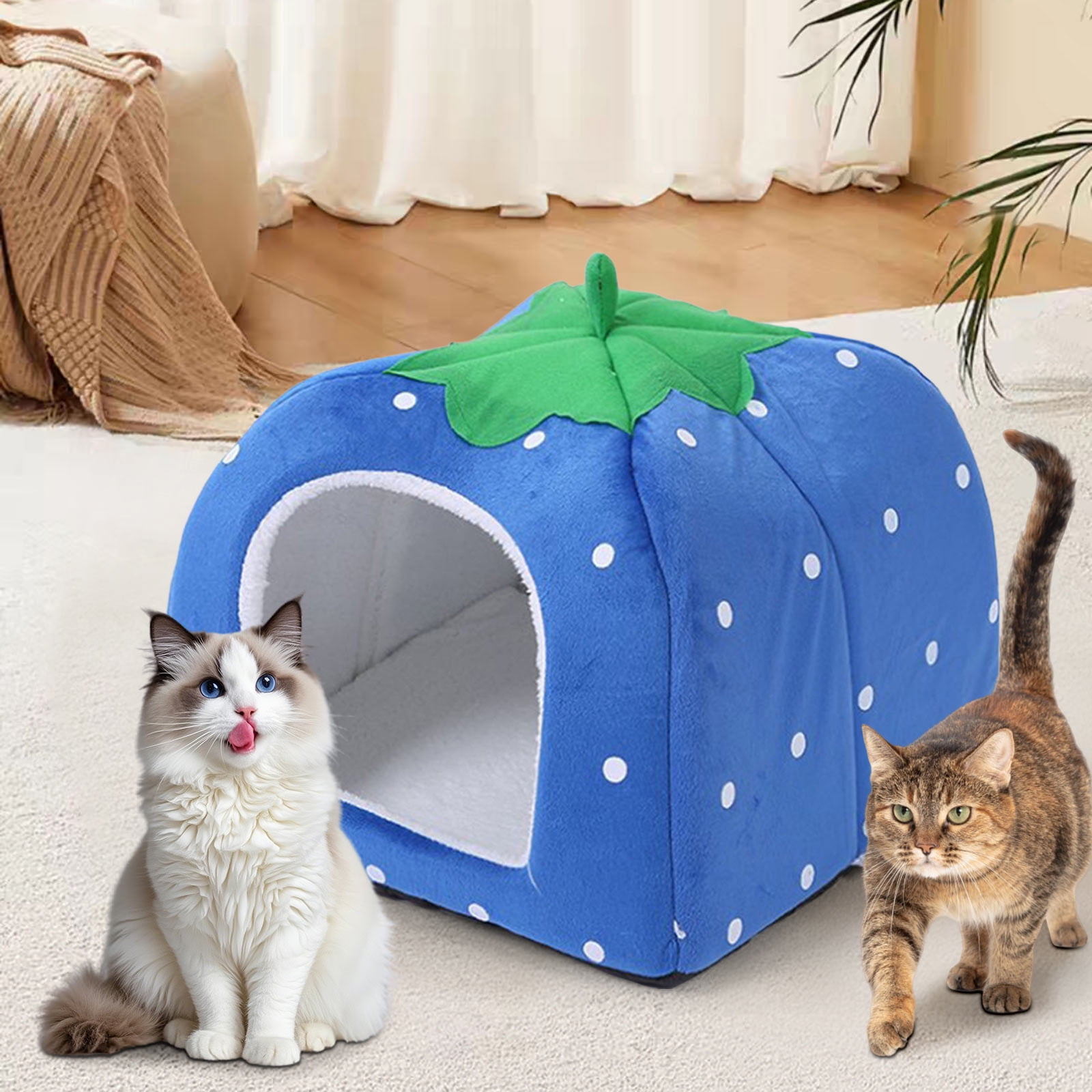 Indoor Outdoor Foldable Pet House | Warm Padded Cat Dog Shelter | Yurt ...