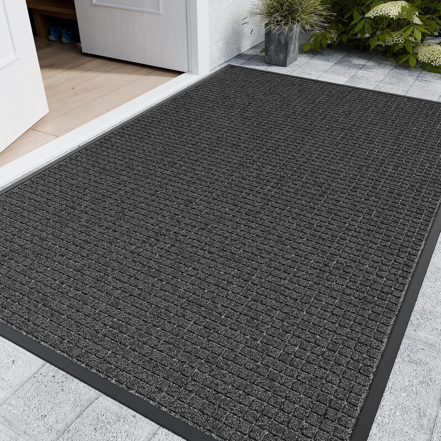 Indoor Outdoor Front Door Mats, 60" x 36" Rubber Backing Non Slip ...