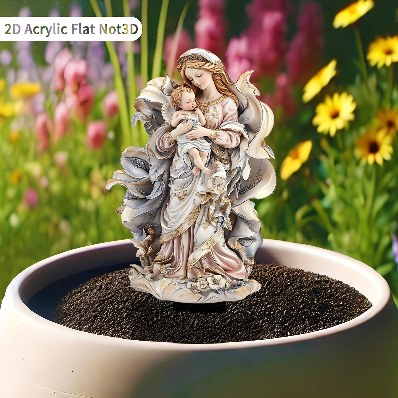 Indoor and Outdoor Garden Acrylic Decoration, Suitable for Flower Pots ...