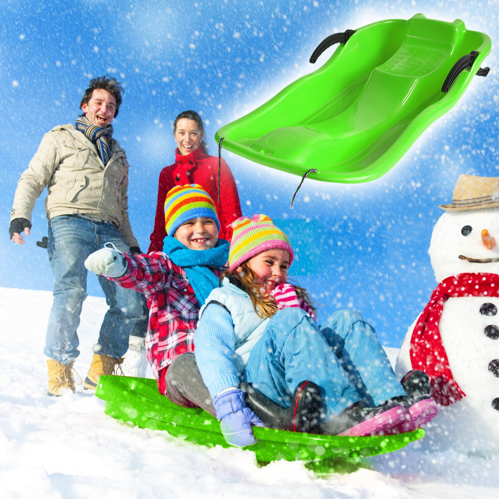 Indoor Outdoor Garden Heavy Duty Snow Sledge Plastic Sled For Kids ...