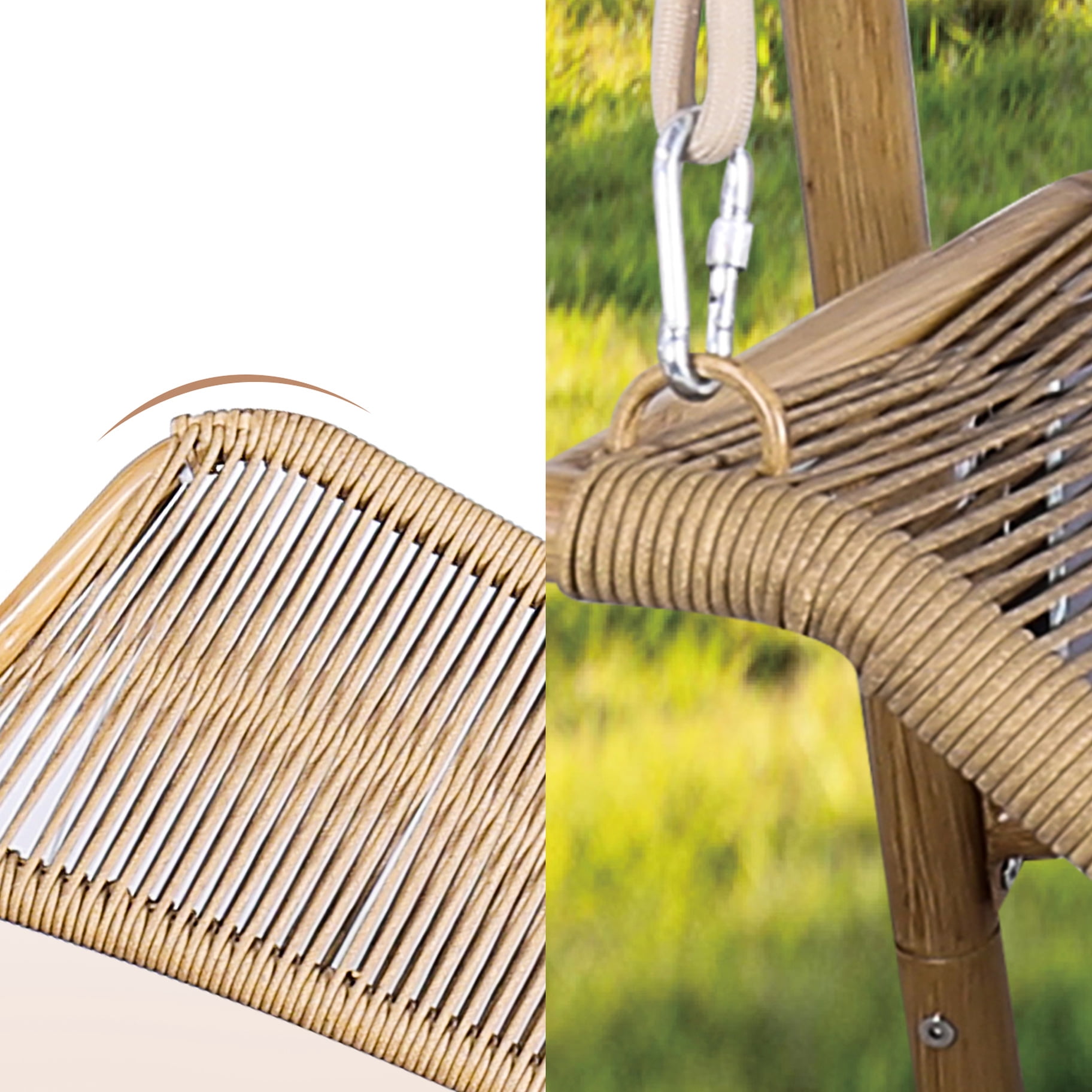 Indoor/Outdoor Hammock | Wood - Grained Alloy Frame, Oversized | Safe ...