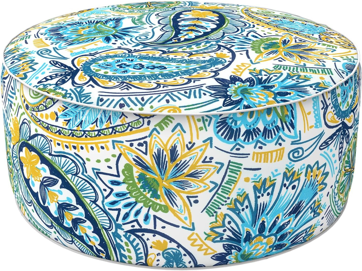 Indoor/Outdoor Inflatable Ottoman, All Weather Round Footrest Stool D21 ...