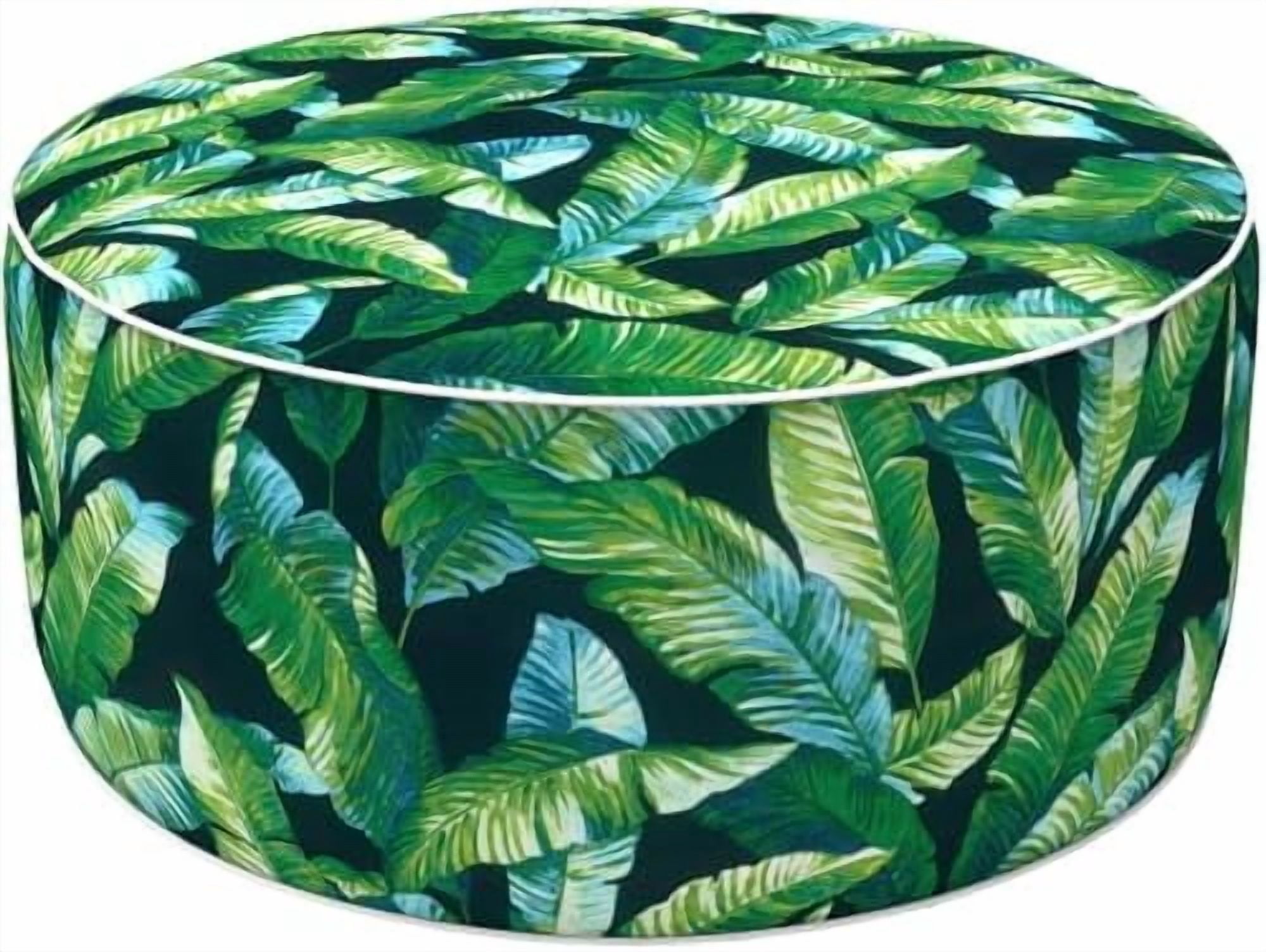 Indoor/Outdoor Inflatable Ottoman, D31 x H14 Inch Large Round Ottoman ...