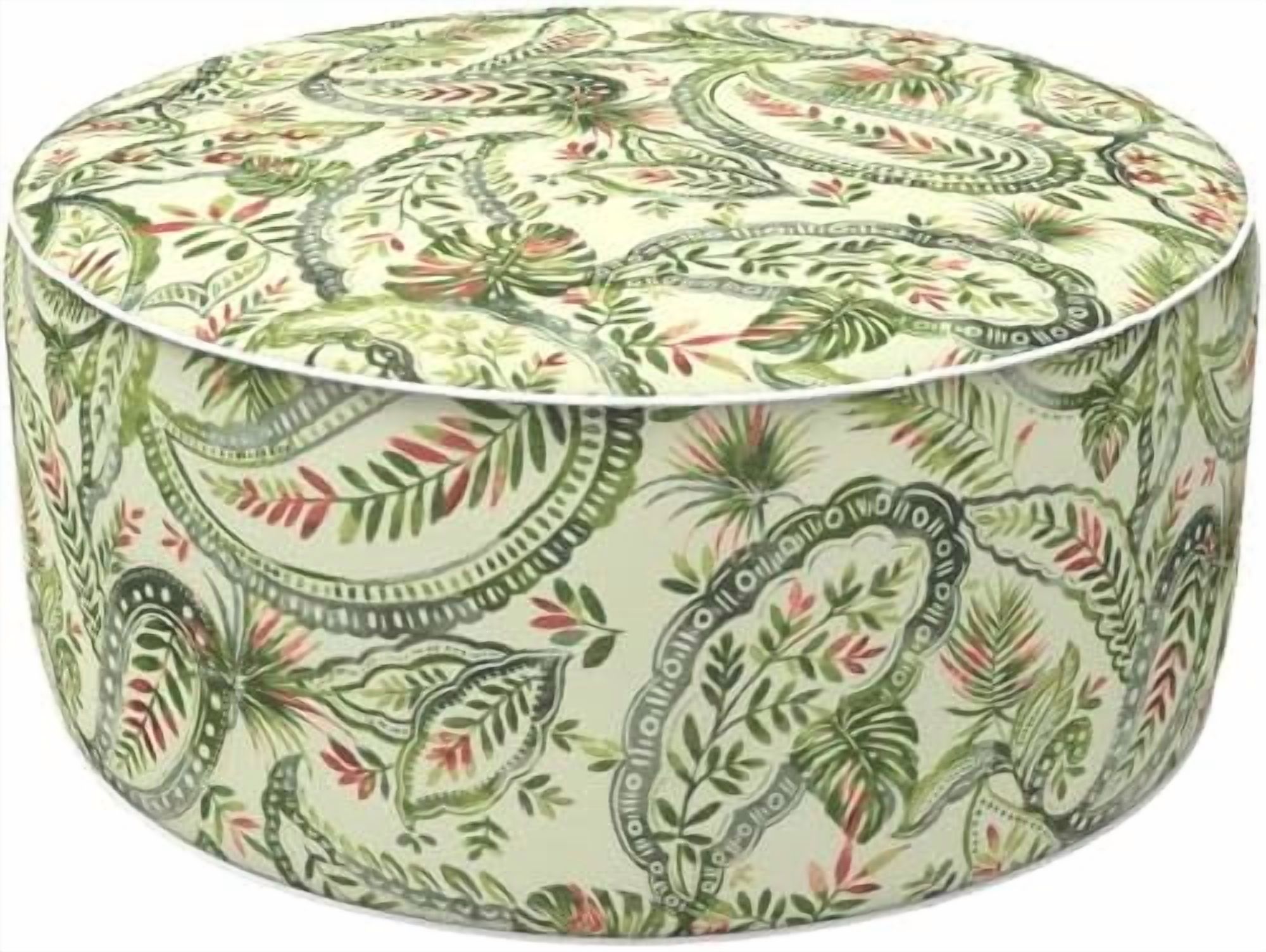 Indoor/Outdoor Inflatable Ottoman, D31 x H14 Inch Large Round Ottoman ...